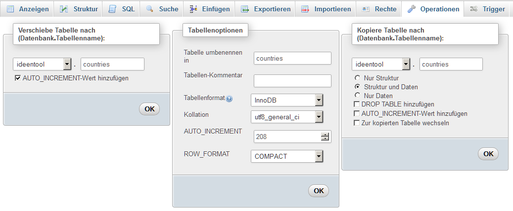 Tabelle mittels phpMyAdmin umbenennen · seeseekey.net