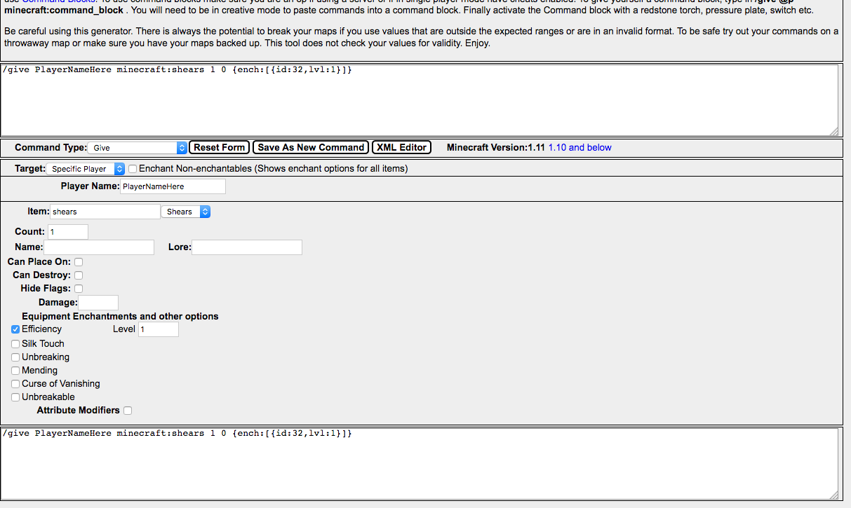 Minecraft Kommandos zusammenbauen · seeseekey.net